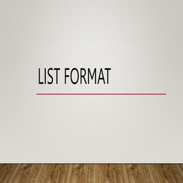 LIST-FORMAT.pptx for education and information | PPTX | Grocery ...