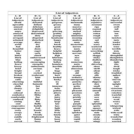 List of-adjectives | PDF
