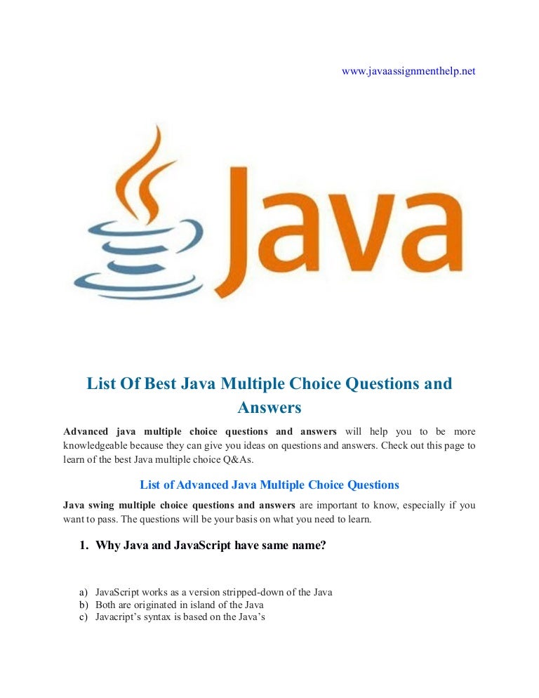 Advanced Java Mcq Questions With Answers Pdf Tpdast