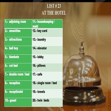 LIST # 23 EN INGLES AT THE HOTEL CON ILUSTRACION.pdf