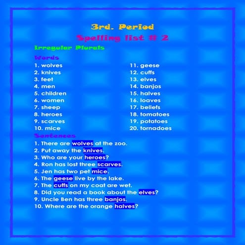 List # 2 words and sentences | DOCX