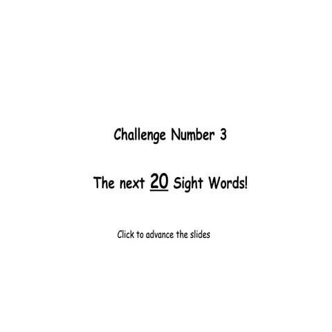 List 3 sight words 20 wds | ODP