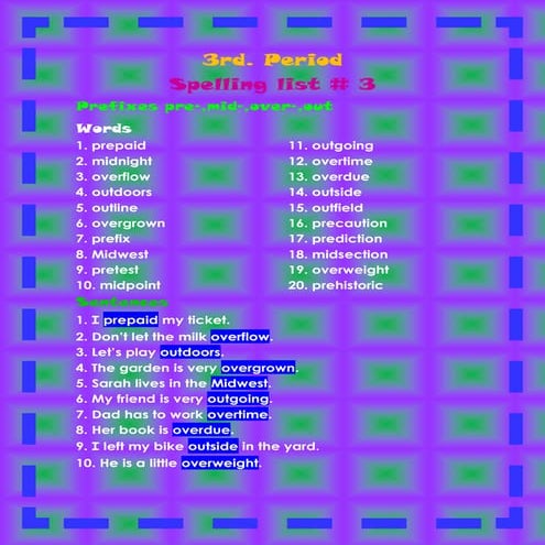 List # 3 words and sentences | PDF