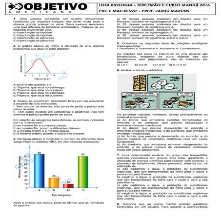 Lista bio puc e mackenzie 2016 | PDF | Biological Sciences | Science