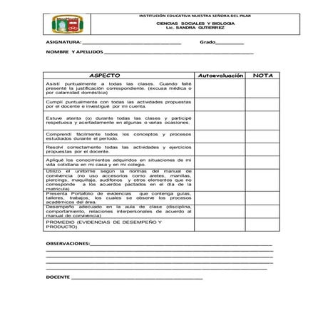 Lista De Verificación Para La Organización De Estudiantes De Primaria