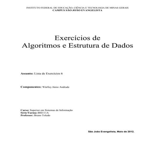 Lista de exercicio 6 | PDF