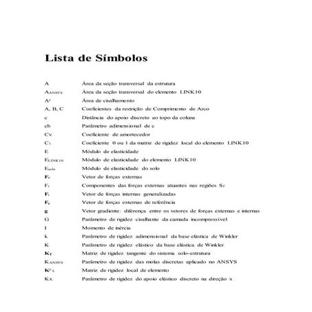Lista de símbolos | DOCX