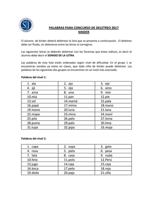 Concurso de deletreo 2017 segundo grado | PPT
