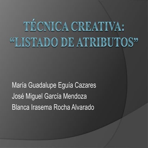 Listado de atributos | PPTX