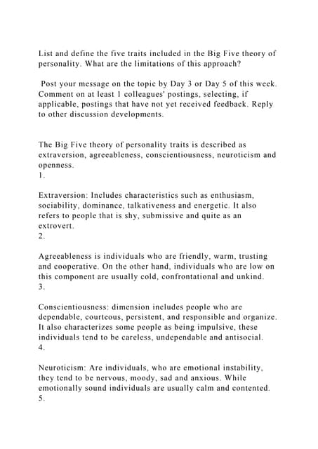 List and describe the six (6) parts of a speech.Describe.docx