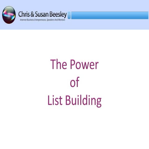 List building 101 | PPT