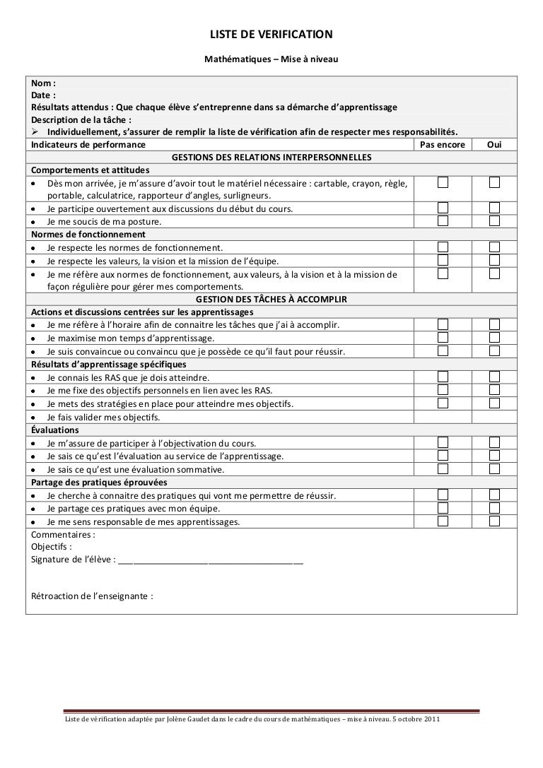 Liste de vérification_mise à niveau_5 octobre 2011