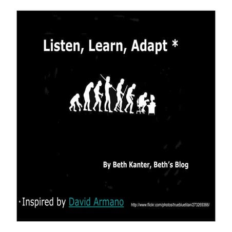 Listen Learn Adapt: The Secret To Nonprofit Social Media Success | PPT