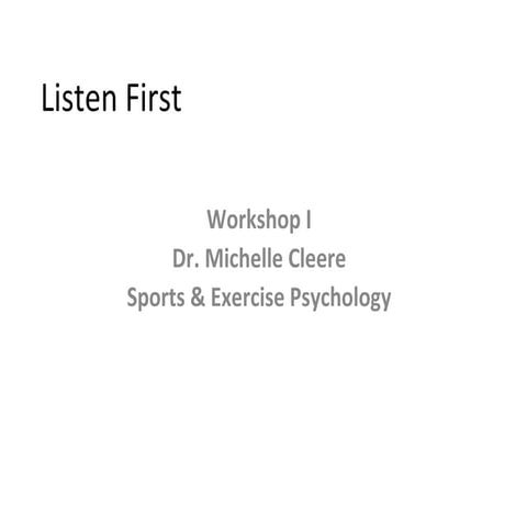 Listen first | PPT