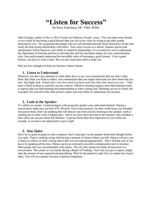 The power of listening | PDF