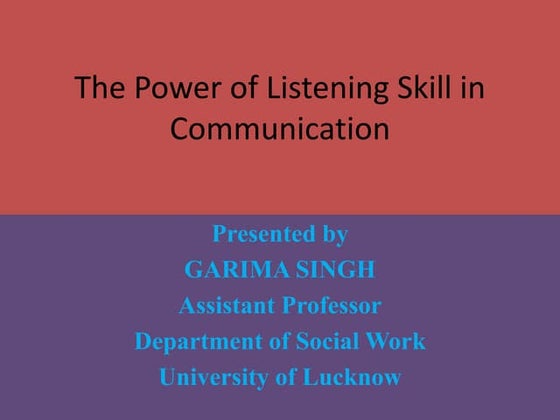 Active Listening Presentation | PDF