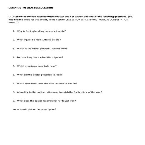 Listening medical consultation | PDF