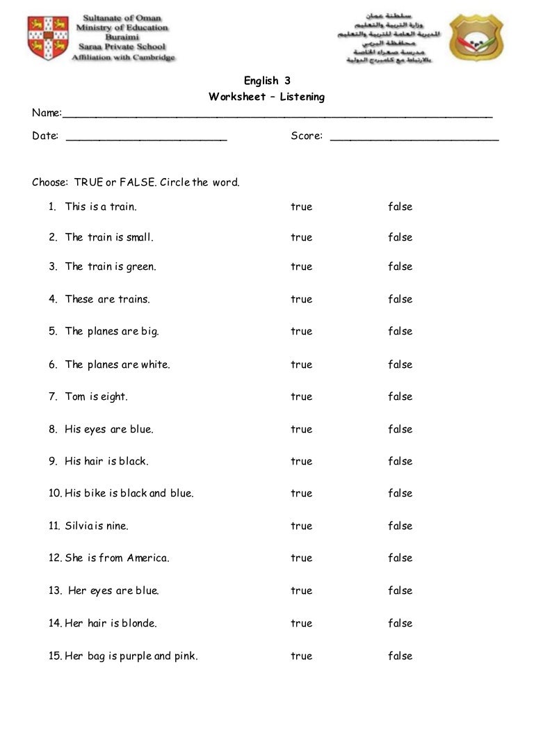 English 3 Listening Worksheet english-3-listening-worksheet