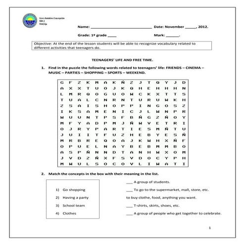 Listening activity 1° medio a | PDF