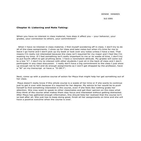 Chapter 6: Listening and Note Taking | DOCX