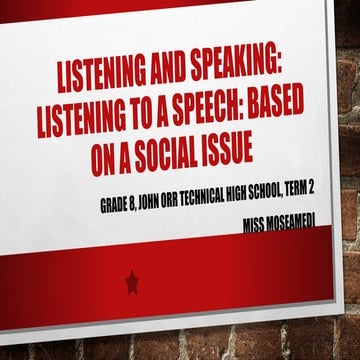 Listening and speaking - Speech, Grade 8.pptx