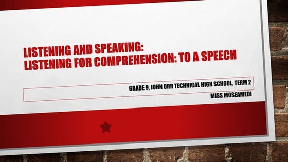 Listening and speaking - Speech, Grade 8.pptx