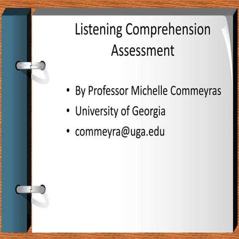 Listening comprehension assessment how to make | PPT