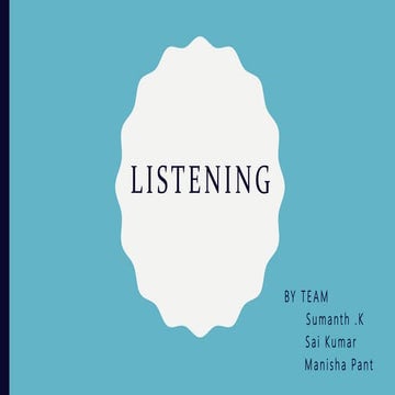 Business communication skills (Listening ) | PPTX