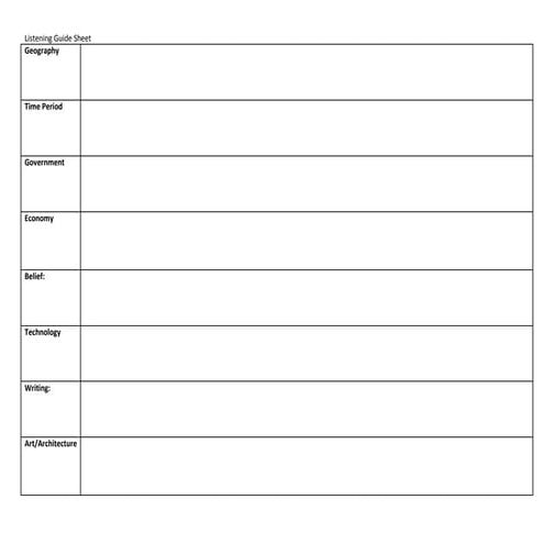 Listening guide sheet | PPT