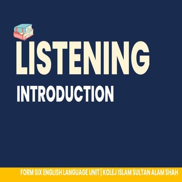 Listening Introduction | PDF