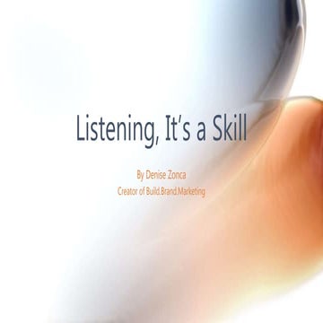 Listening it's a skill | PPT