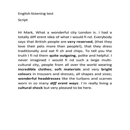 Listening script | DOCX
