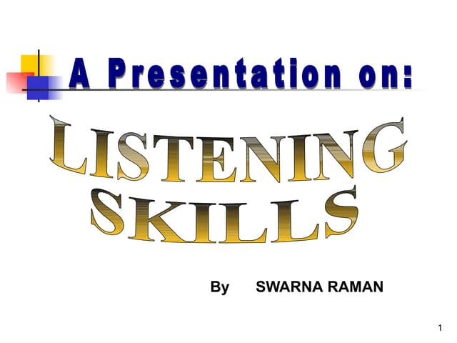 Effective listening | PPTX