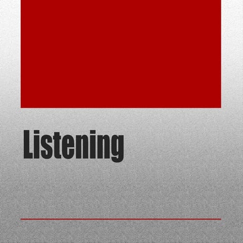 Types of listening- Listening for gist, specific information, detailed ...