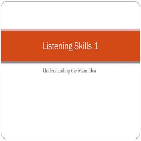 Listening Skills 1 | PPT
