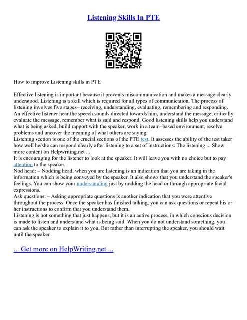 Listening Skills Pdf Pdf