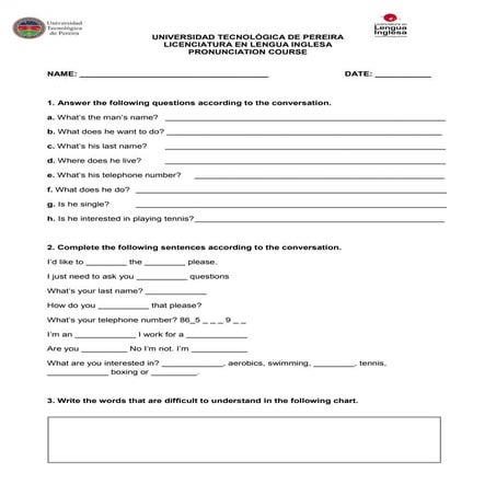 Listening task 1 | PDF