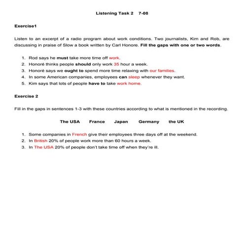 Listening task 2 7 | DOC