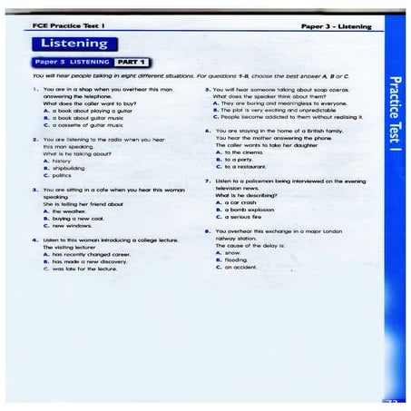 Listening test 1 | PDF