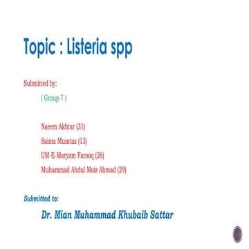 Listeria spp.pptx bacteria.com bacteriology pdf | PPTX