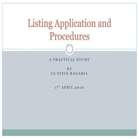 Listing Application And Procedures | PDF