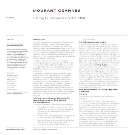 Listing eurobonds on the cisx | PDF
