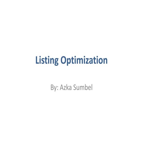 Listing Optimization.pptx