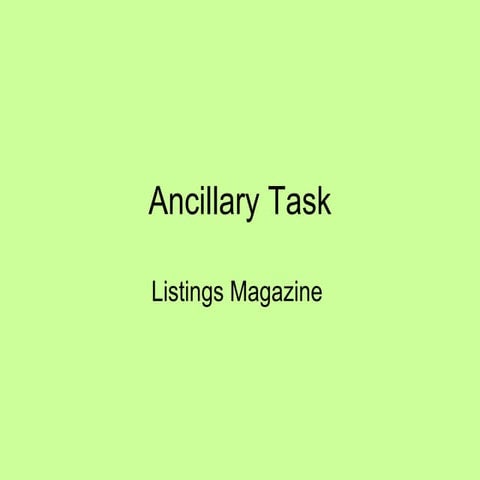 Listings magazine ancillary task | PPT