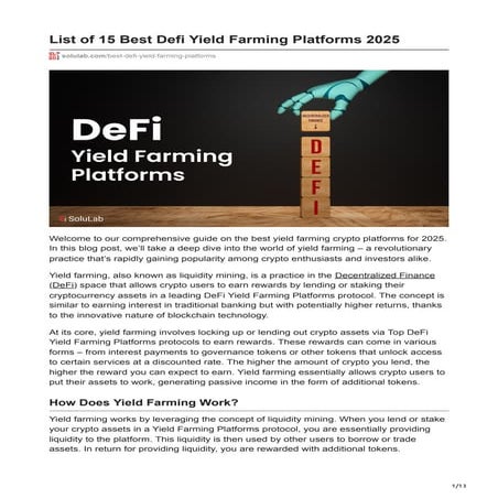 List of 15 Best Defi Yield Farming Platforms 2025.pdf