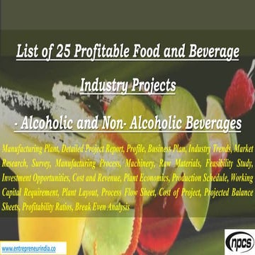 List of 25 profitable food and beverage industry projects alcoholic and ...