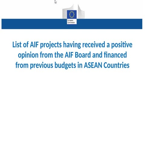 List of AIF projects having received a positive | PPT