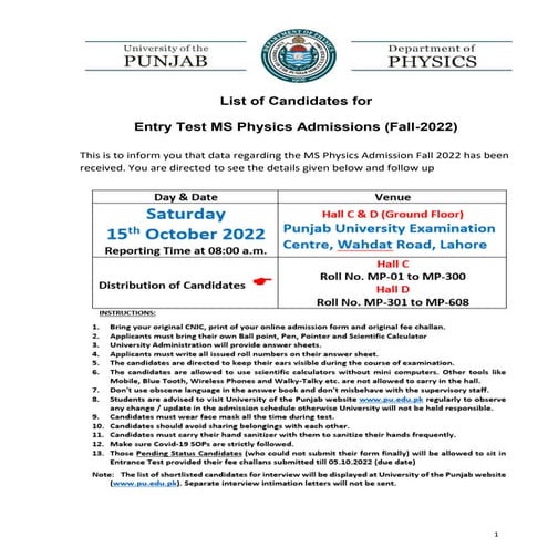 List of Candidates for MS Physics Entrance Test Admission Fall (2022).pdf