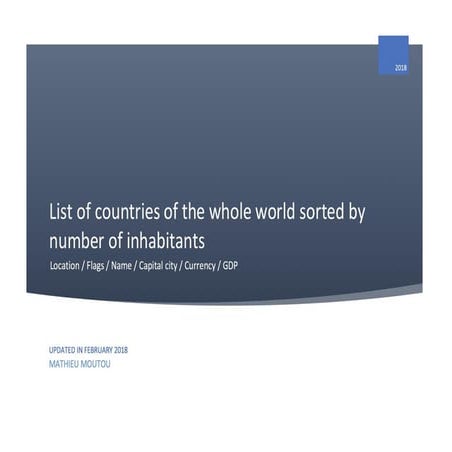 List of countries, flags, capital, currency, GDP | PDF