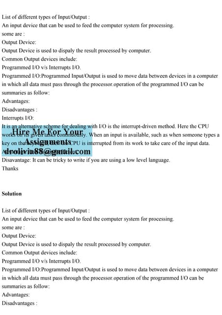 List Of Different Types Of Inputoutput An Input Device That Can Pdf